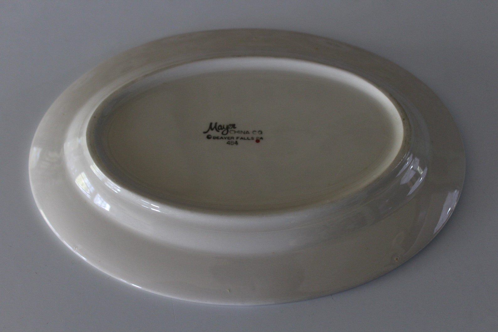 Vintage Mayer China Oval Plate with Red and Gold Band Plaza | Etsy
