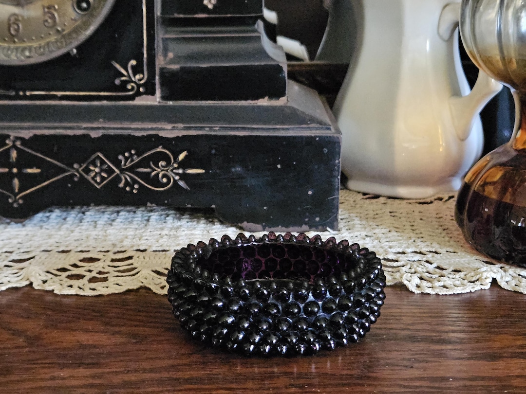 Vintage Kemple Glass Amethyst Hobnail Master Salt Cellar, Kemple Purple ...