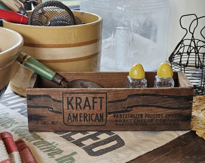 Vintage Cheese Box, Kraft Cheese Box, Kraft American Cheesebox With ...