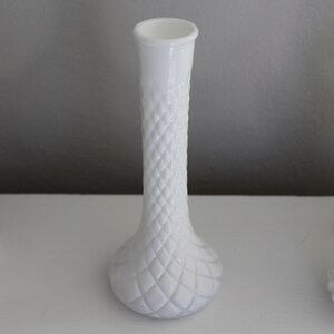 Vintage Milk Glass Vase With Diamond Pattern Quilted Milk - Etsy