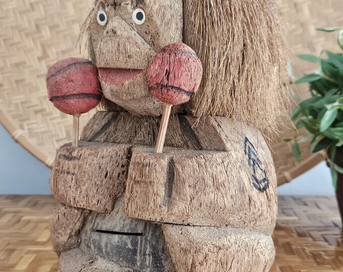 Vintage Military Made Coconut Head With Sergeant Rank, Coconut Monkey ...