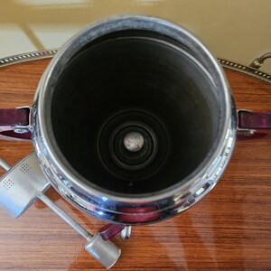 Vintage United Chrome Coffee Percolator and Sugar & Creamer W/ Red ...