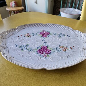 Vintage Large Kalk Porcelain Platter With Raised Enamel Decoration ...