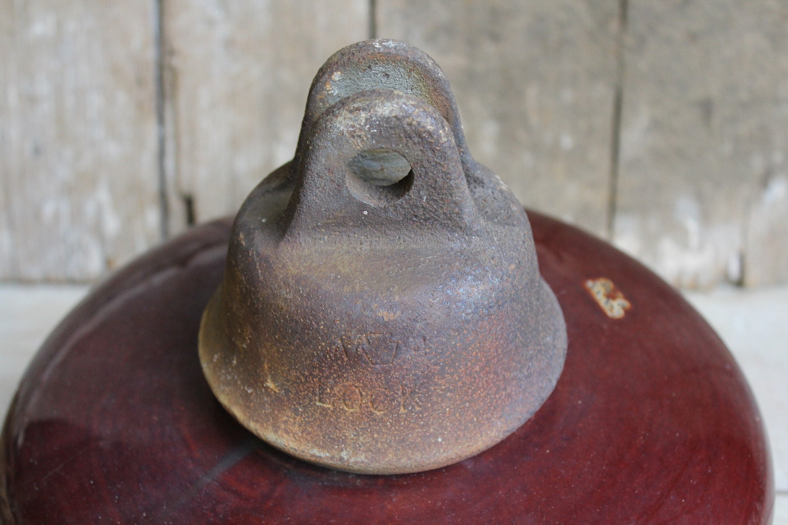 Vintage Extra Large Brown Ceramic Insulator With Cast Iron - Etsy