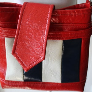 Mod 1970s Red White and Blue Vinyl Pocketbook, Vintage Red White & Blue ...