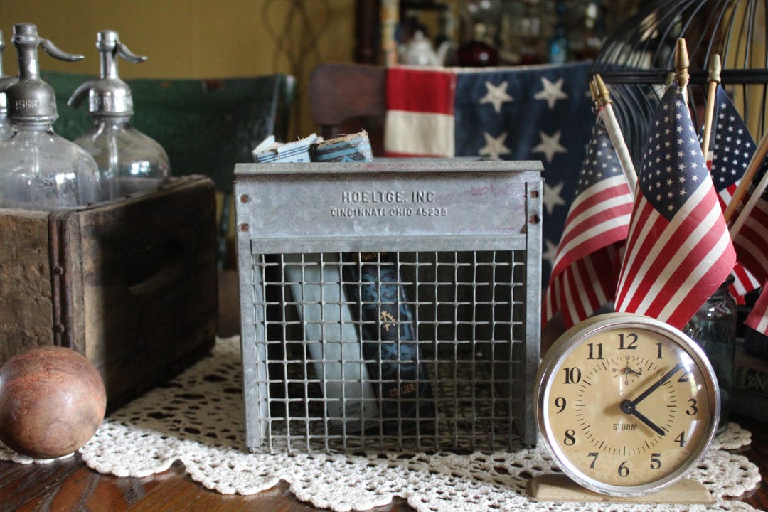 Vintage Metal Bin, Galvanized Metal Drawer, Industrial Wire Bin, 1940s ...