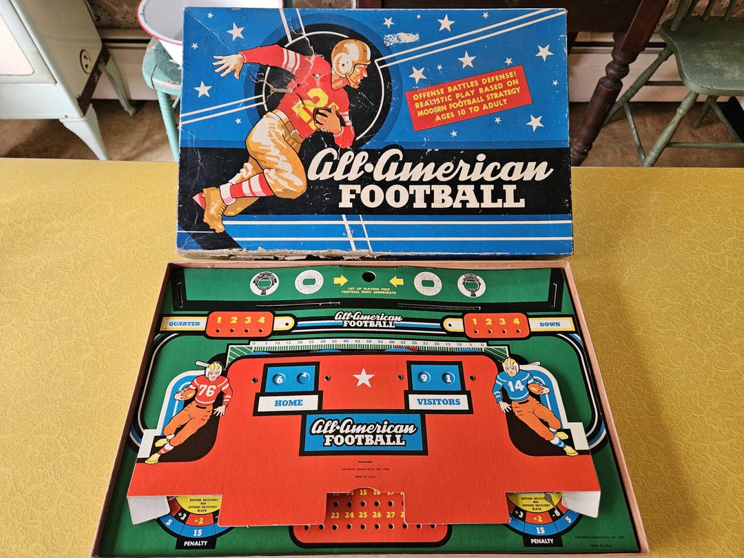 Vintage All-american Football Game, 1950s Cadaco Ellis All American ...