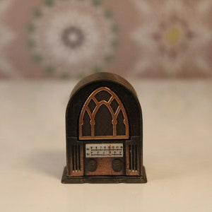 Vintage Miniature Play Me Gothic Arch Radio Pencil Sharpener, Die Cast ...