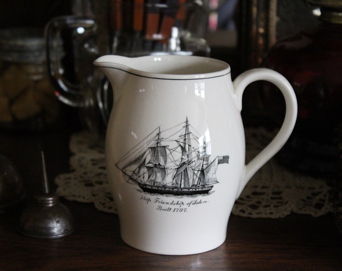 Vintage Copeland Spode Ship Pitcher, White Porcelain Nautical Pitcher ...