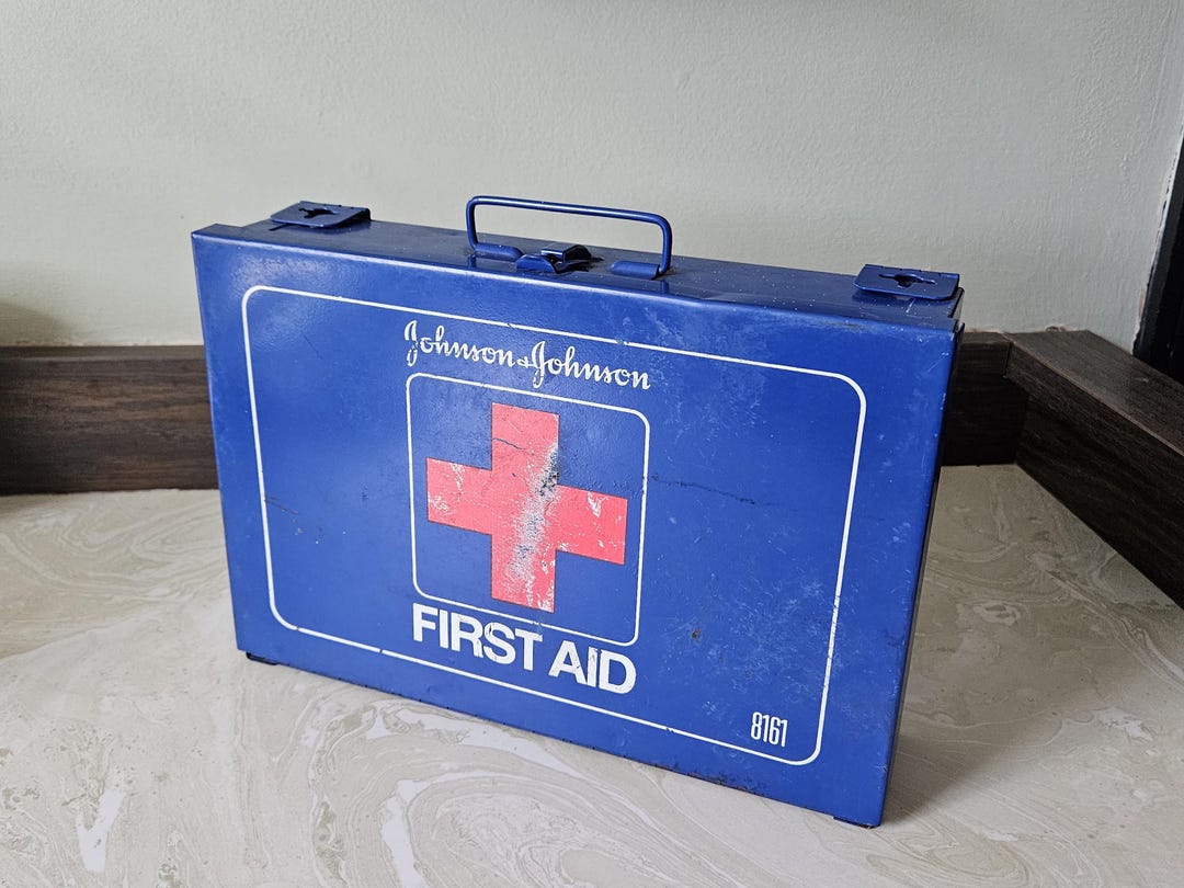 Vintage First Aid Kit, Johnson & Johnson First Aid Kit for Wall or ...