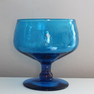 Large Blue Blenko Compote 8 1/4 Azure Blenko Pedestal - Etsy