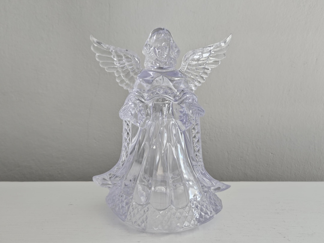 Vintage Acrylic Angel Tree Topper, Acrylic Angel Figurine, Christmas ...