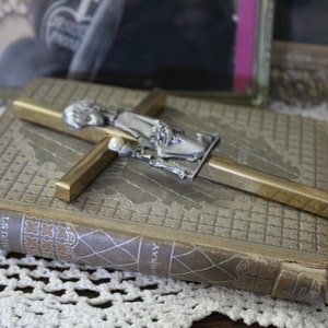 Midcentury First Holy Communion Metal Cross for Wall, Vintage Brass Boy ...