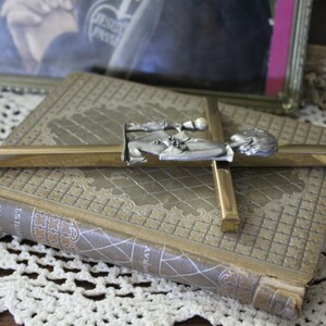 Midcentury First Holy Communion Metal Cross for Wall, Vintage Brass Boy ...