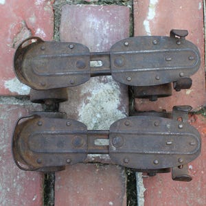 Vintage Roller Skates, Rusty Roller Skates, Pair of Metal Roller Skates ...