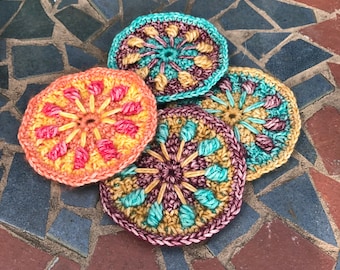 Crochet Mandala Coasters - Etsy