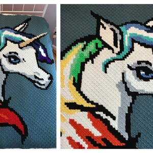 Unicorn C2C Graphgan Crochet Pattern | Unicorn Graphghan Crochet ...