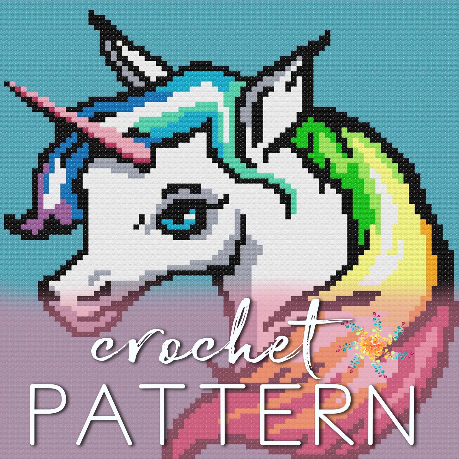 Unicorn C2C Graphgan Crochet Pattern Unicorn Graphghan - Etsy