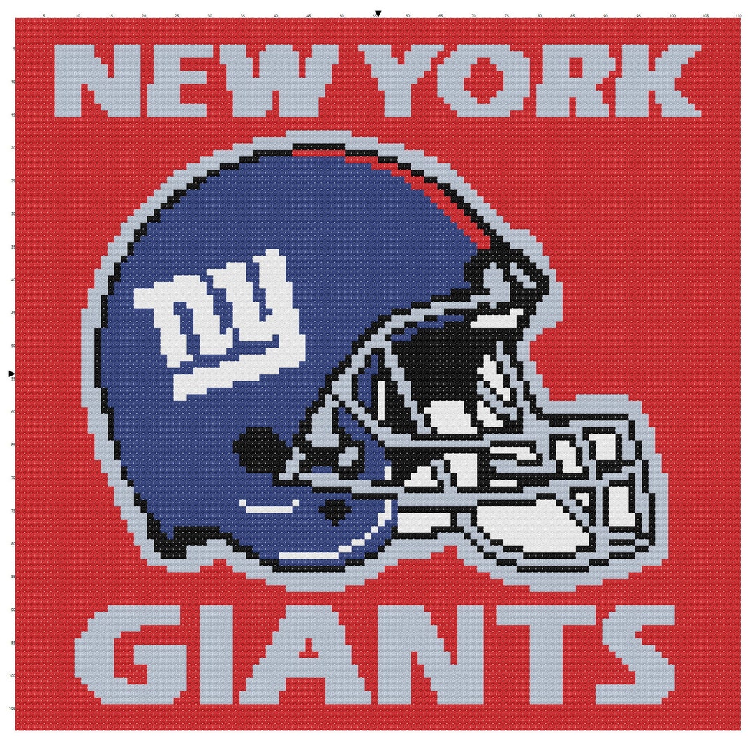 NY Giants C2C Crochet Pattern: Football Graph (digital Download) - Etsy