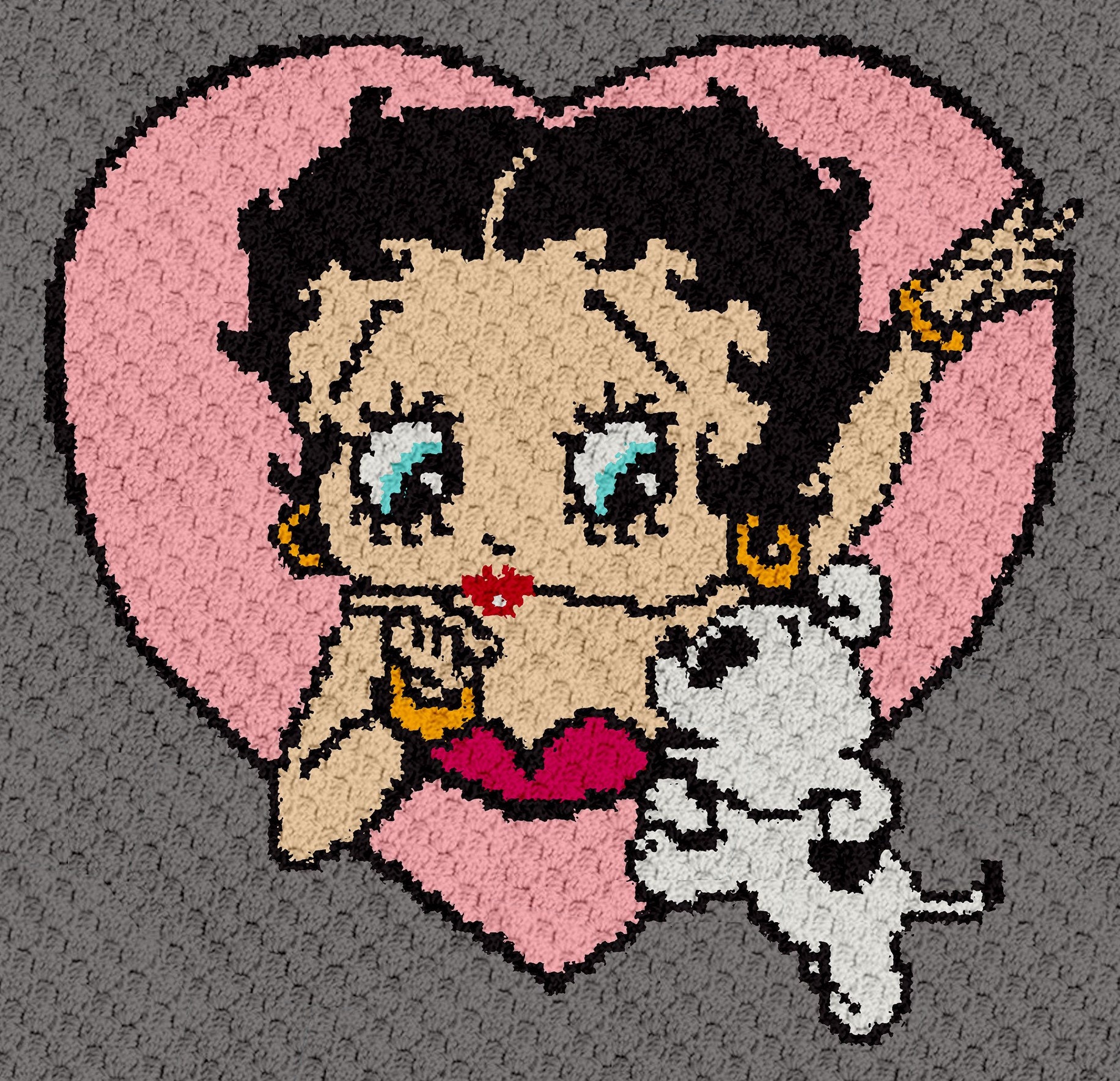 Betty Boop Heart Crochet Blanket Pattern C2C (PDF Pattern) - Etsy