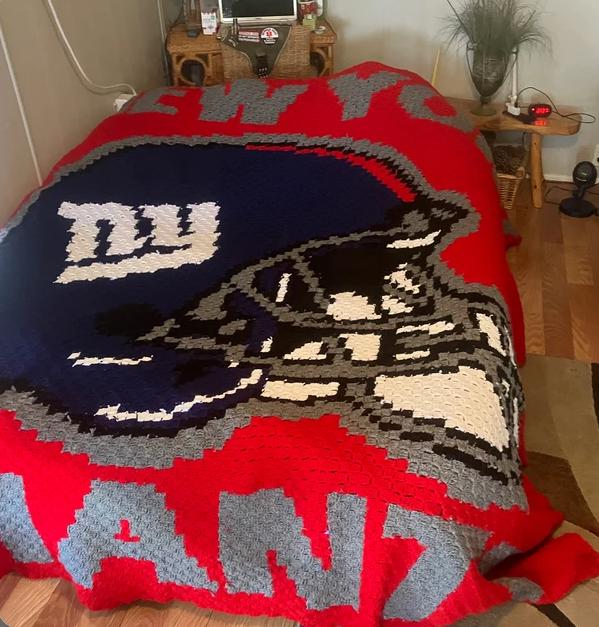 NY Giants C2C Crochet Pattern: Football Graph (digital Download) - Etsy