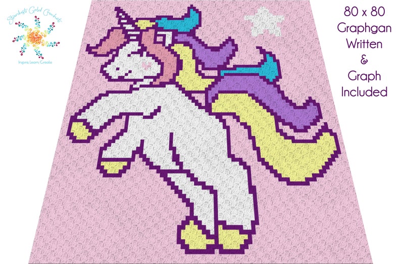 Magic Star Unicorn C2C Graphgan Graph Cross-stitch Written - Etsy Canada