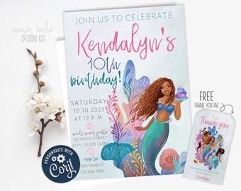 Mermaid Birthday Digital Invitation - Etsy