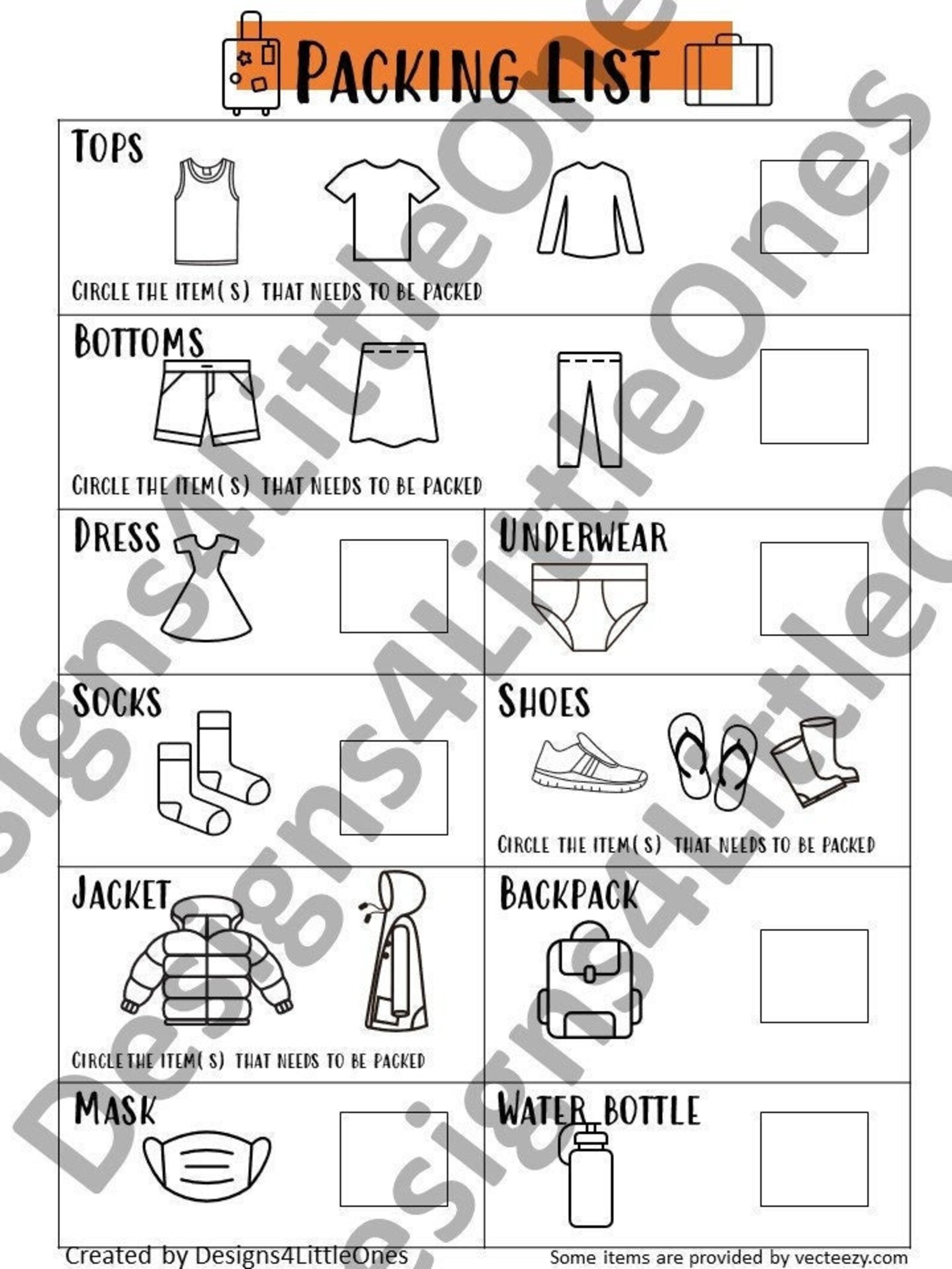 Kids' Christmas Packing List | Children's Vacation Packing List ...