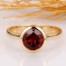 Bezel Set Garnet Ring, Round Cut 1.5CT Natural Red Garnet Wedding Ring ...