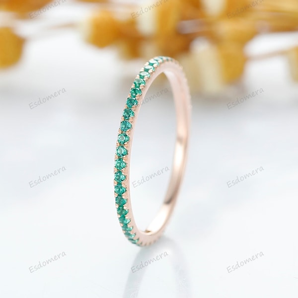 Emerald Full Eternity Ring - Etsy