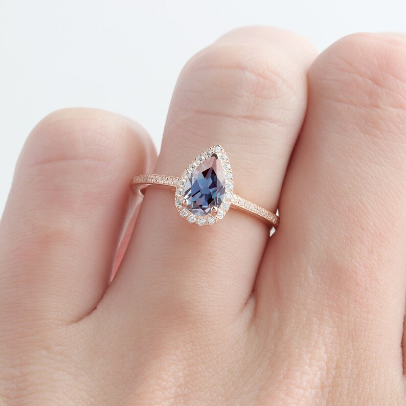Pear Cut Alexandrite Ring Drop Shape 5x8mm Alexandrite - Etsy