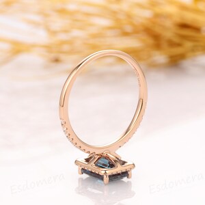 Emerald Cut Alexandrite Ring, 6x8mm Alexandrite Engagement Ring, Halo ...