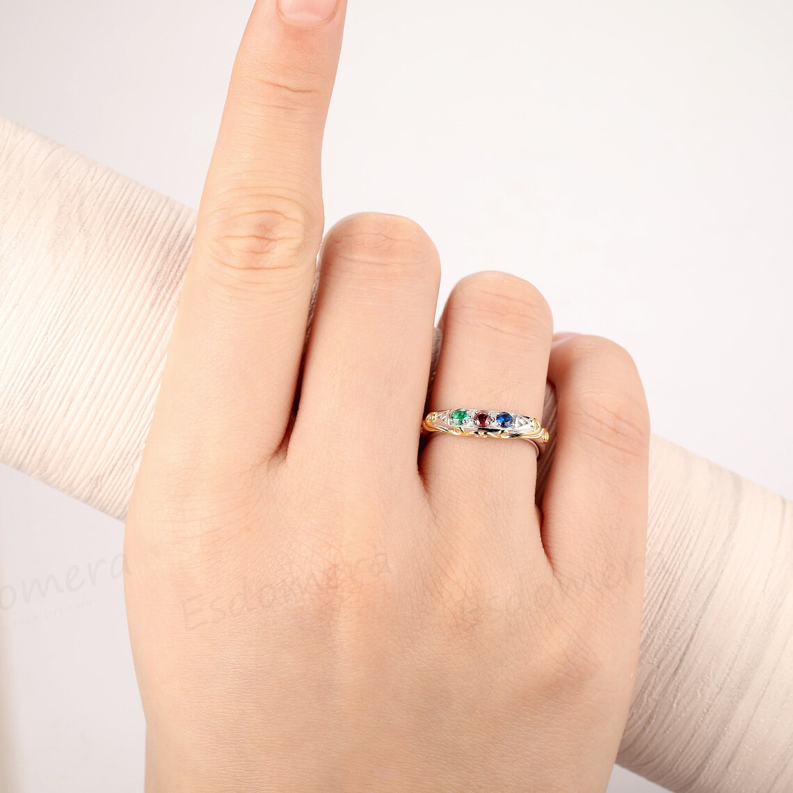 Video Game Ring 14k Two Tone Color Triforce Gemstone Wedding | Etsy