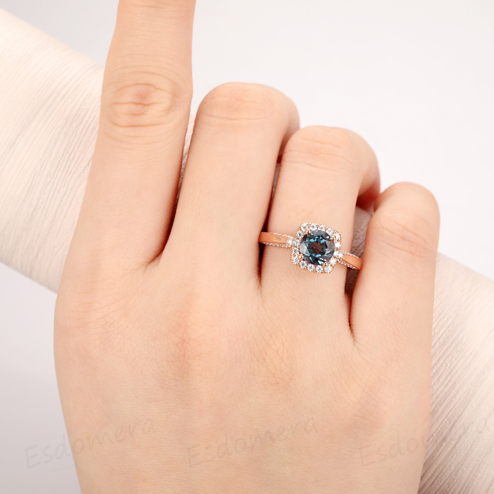 June Birthstone Ring 1.25ct Round Cut Alexandrite Wedding | Etsy