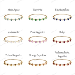 14K Bubble Prong Set Ring, Moissanite Wedding Band, Dainty Yellow Gold ...