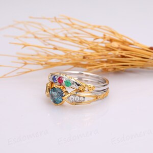 Zelda Ring Set, Video Game Triforce Design Alexandrite Bridal Ring Set ...