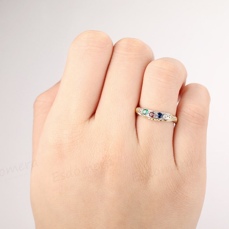 Video Game Ring 14k Two Tone Color Triforce Gemstone Wedding | Etsy