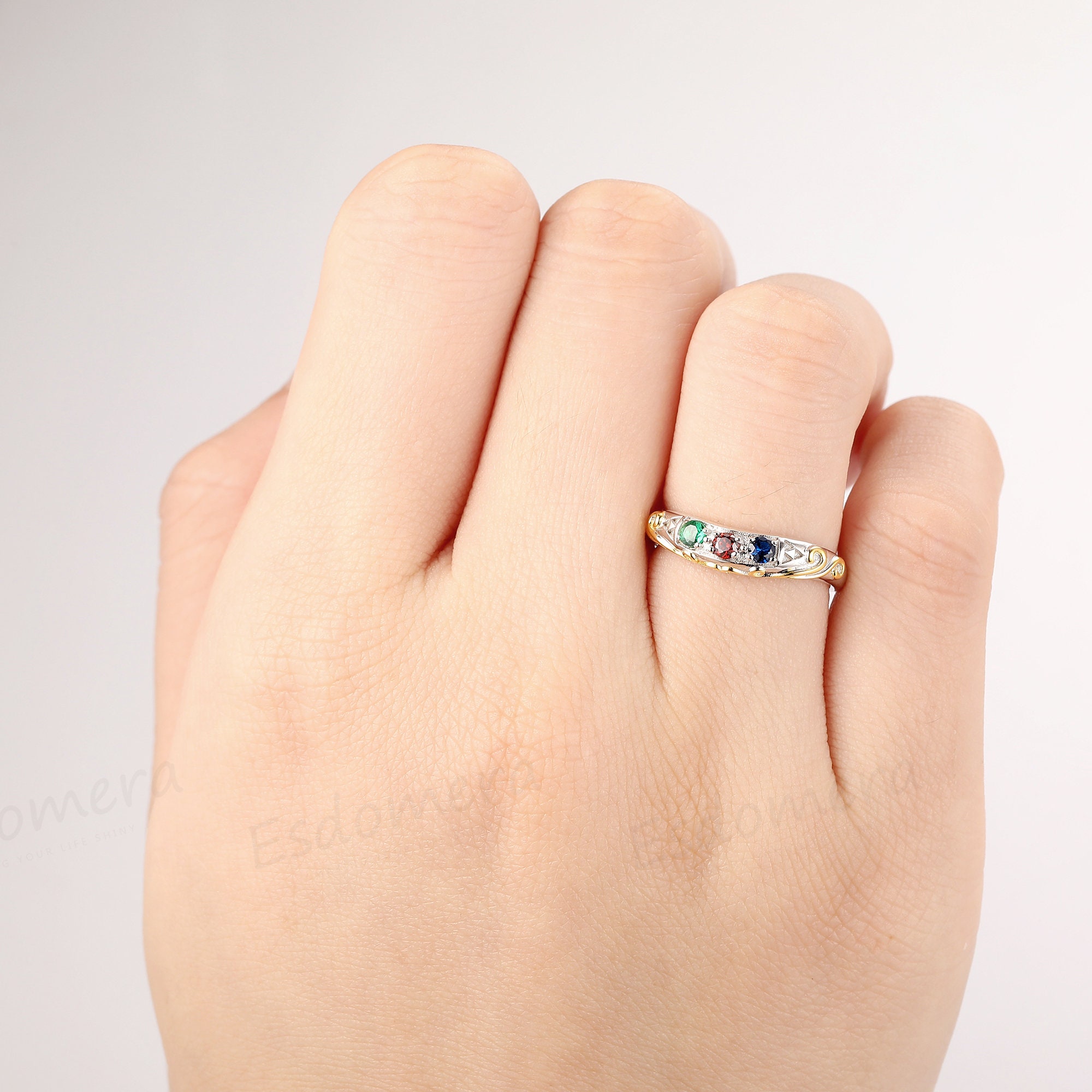 Video Game Ring 14k Two Tone Color Triforce Gemstone Wedding | Etsy