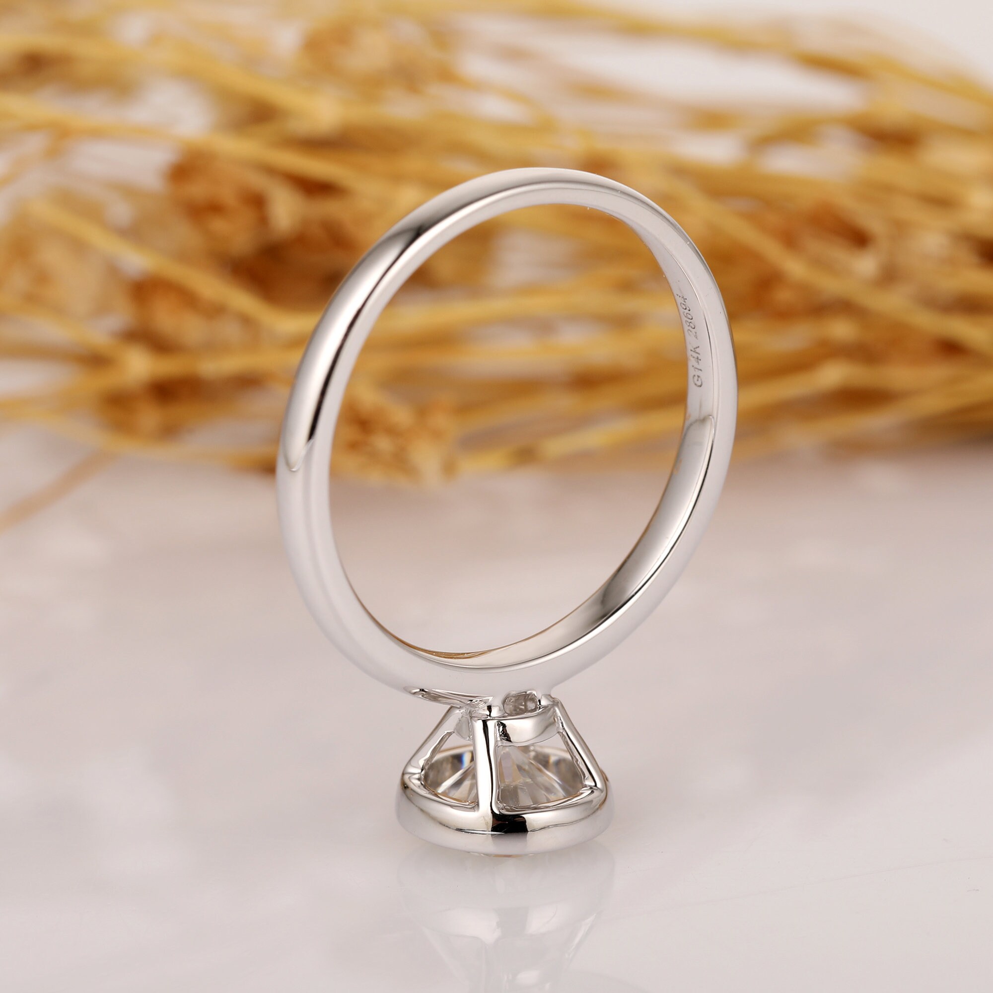 Moissanite Solitaire Ring Brilliant Round Cut 6.5mm | Etsy