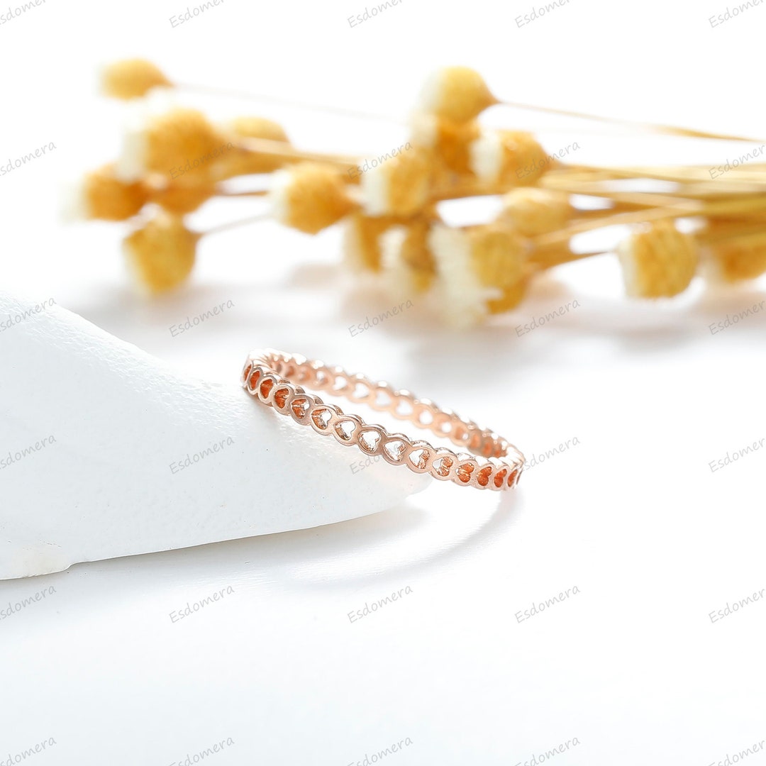 Love Ring, Heart Symbol Stacking Ring, Vintage Heart Infinity Band ...