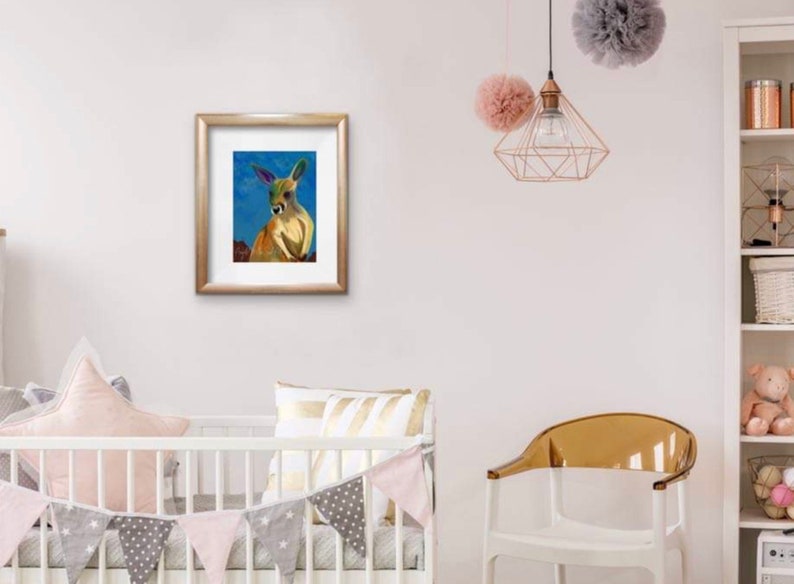 Kangaroo print Australian animal wall art Kids room decor | Etsy