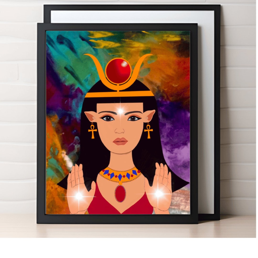 Goddess Hathor Art Print Egyptian Goddess Wall Art Sky - Etsy UK