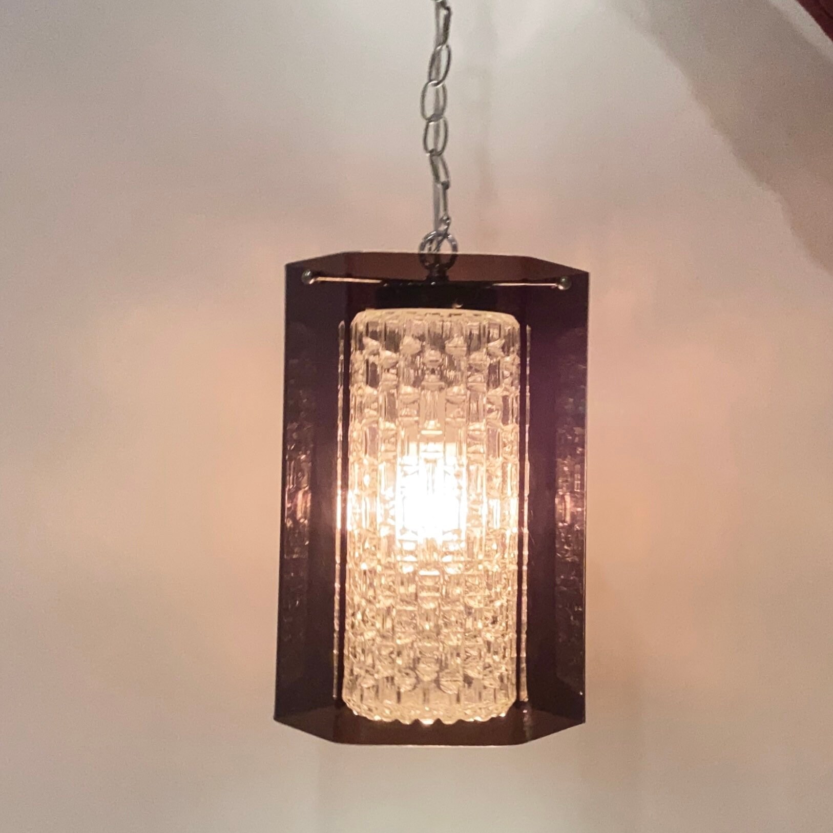 Vintage mid century hanging lamp 1970s 60s modern pendant | Etsy