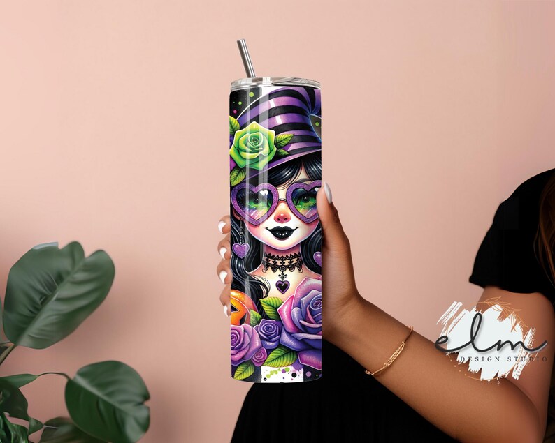 Cute Halloween Spooky Boo Season 20oz Skinny Tumbler Sublimation Wrap ...