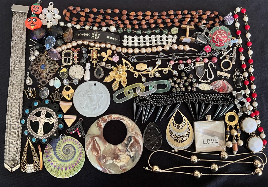 Broken Craft Scrap Junk Lot#1 Old to New Odds & Ends Bits and Pieces as ...