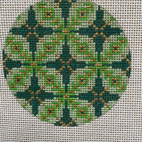 Hand Painted Needlepoint Canvas 3'' Round Ornament 18 - Etsy