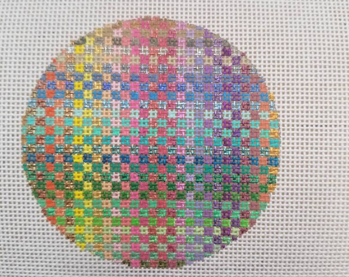 Hand Painted Needlepoint Canvas 3 Round Ornament - Etsy