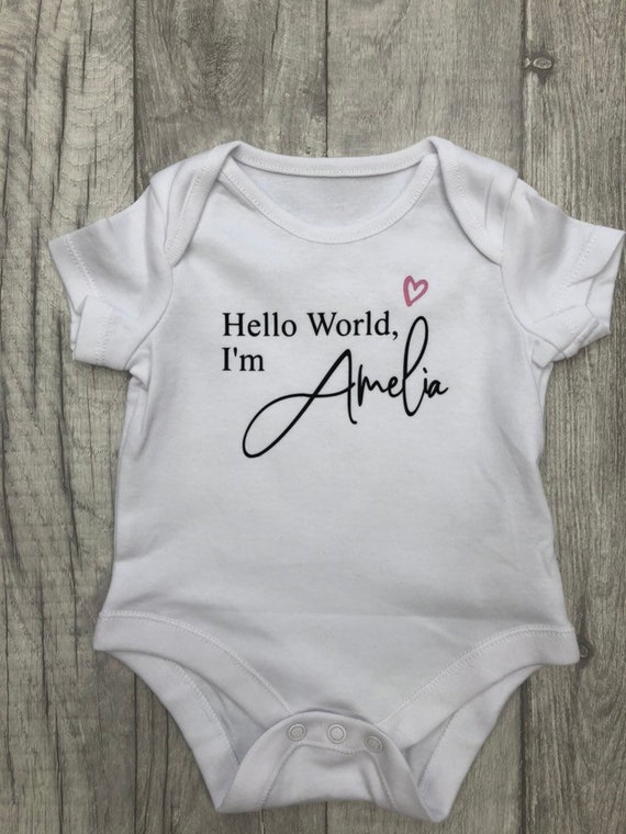 Personalised 'hello World' Baby Vest | Etsy