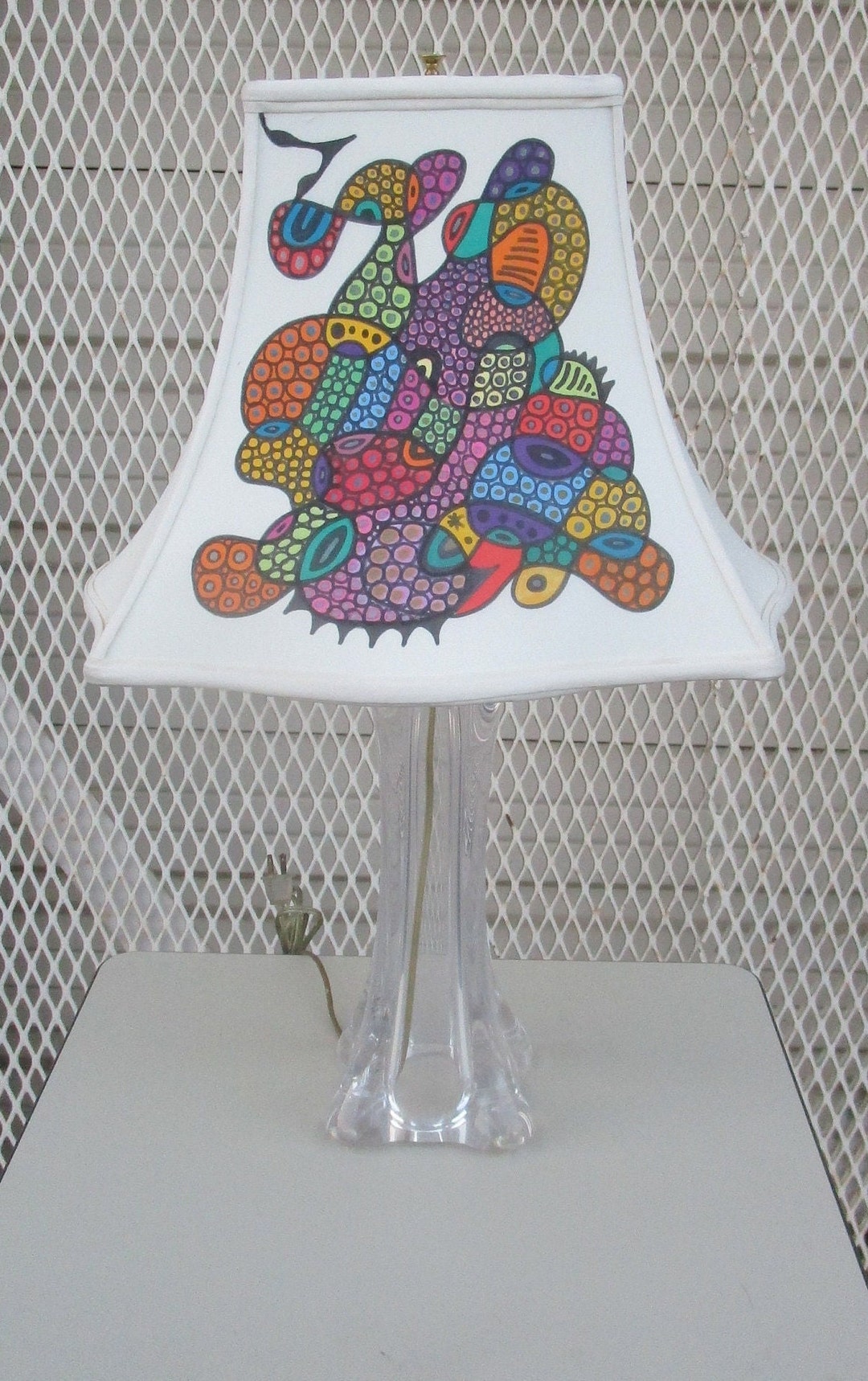 Cofrac Art Verrier French Crystal Desl Lamp Amazing Rare With Hand ...