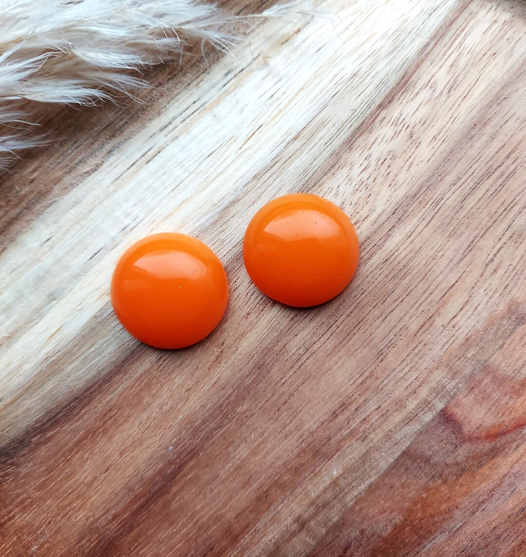 Orange Resin Stud Earrings: Rockabilly 50s Style - Etsy